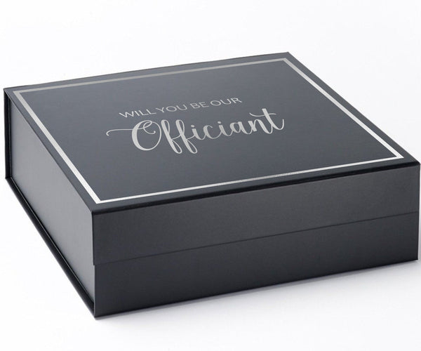 Will You Be our Officiant? Proposal Box black - Border - No ribbon ...